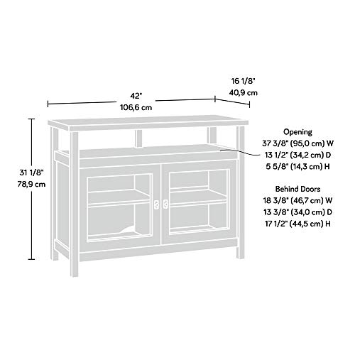 Sauder Cottage Road Entertainment Stand, For TV's up to 42", Soft White finish