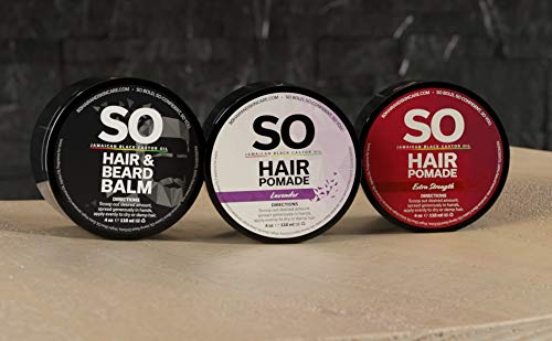 SO Jamaican Black Castor Oil So Hair & Beard Balm for Men, Brown/Black, Bamboo Lotus, 4 Ounce