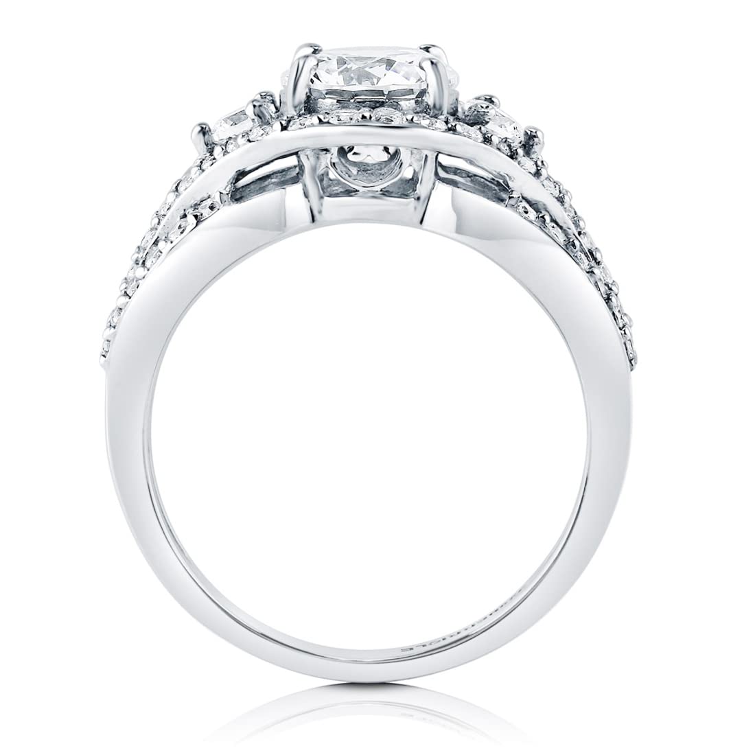 ZLAEBL 1.37ct 925 Sterling Silver Engagement Ring Band Round Cut Moissanite Promise Wedding Anniversary Rings for Women,6