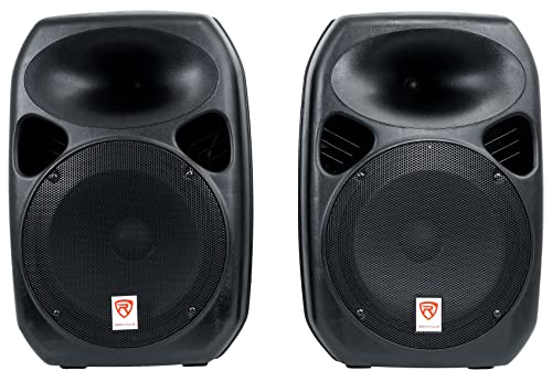 Rockville RPG122K Dual 12" Powered Speakers, Bluetooth+Mic+Speaker Stands+Cables