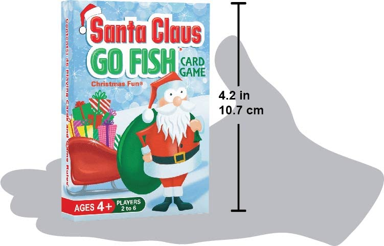Santa Claus GO FISH Card Game - Christmas Gift for Kids 4-8 - Matching, Slap Jack & Old Maid Using Same Deck