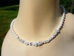 Swarovski Louison Pearl Necklace, White, RHODIUM PLATED
