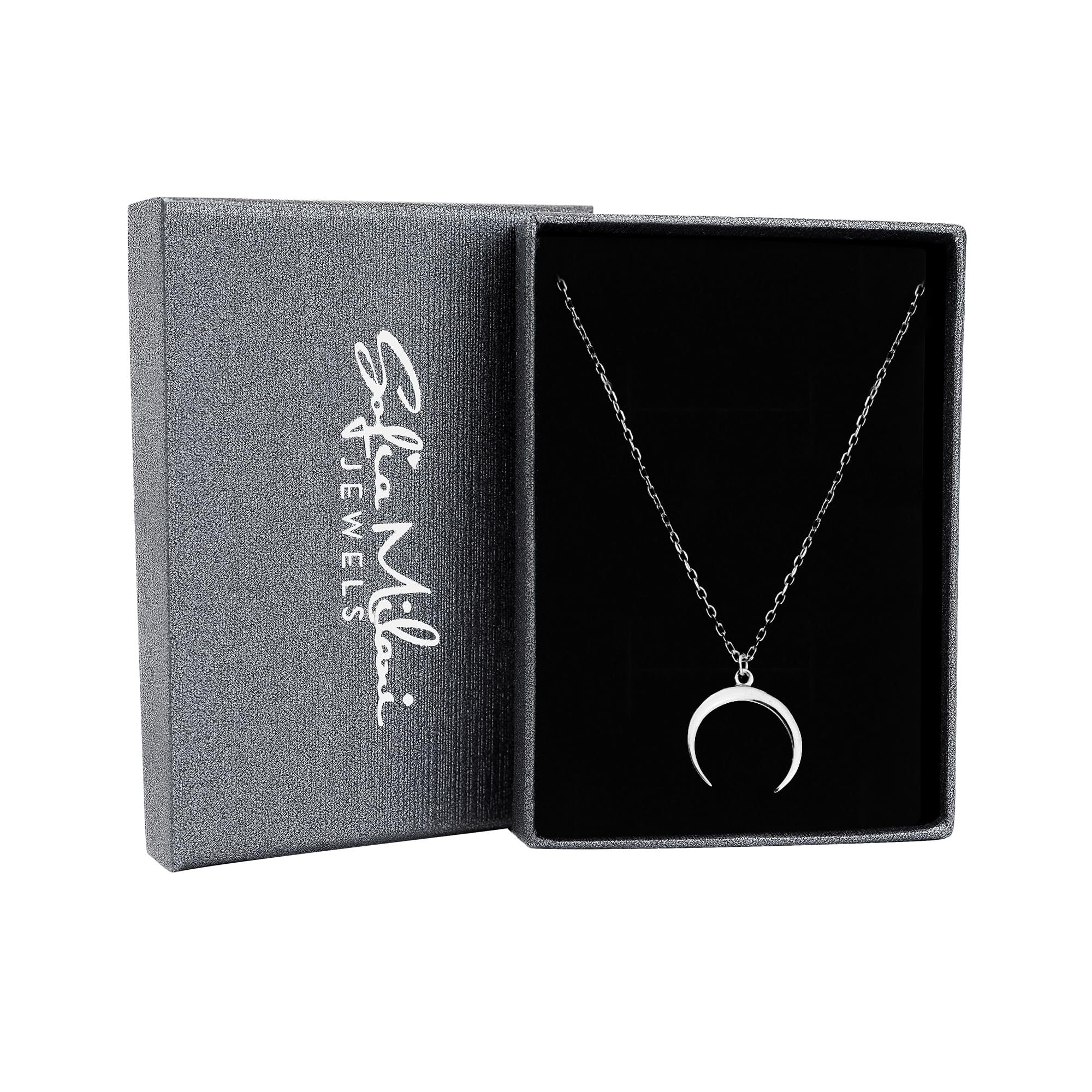 Sofia Milani - Women's Necklace 925 Silver - Moon Pendant - 50228