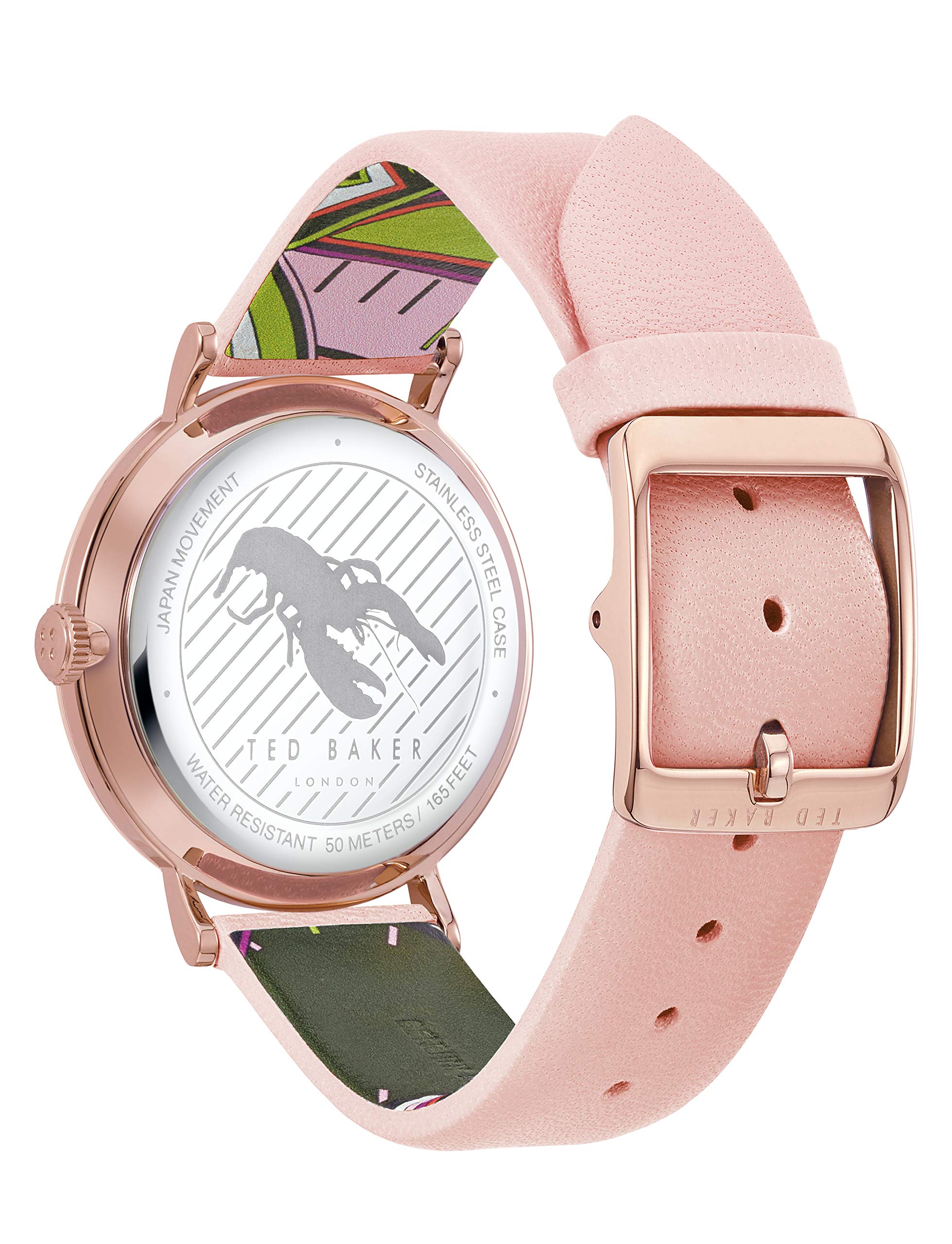 Ted Baker 37 mm Phylipa Flowers 3-Hand Watch Rose Gold/Floral/Pink