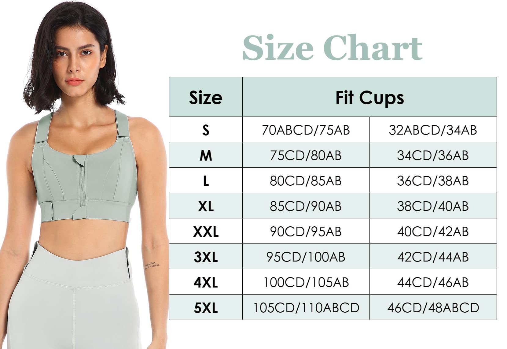 Women's Sports Bra Zip Front High Impact Workout Yoga Bra Padded Wirefree Bra Blue