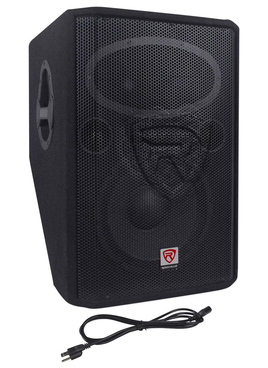 Rockville 1000 Watt 2-Way Powered Active Stage Floor Monitor Speaker, Black, 12 inch (RSM12A)