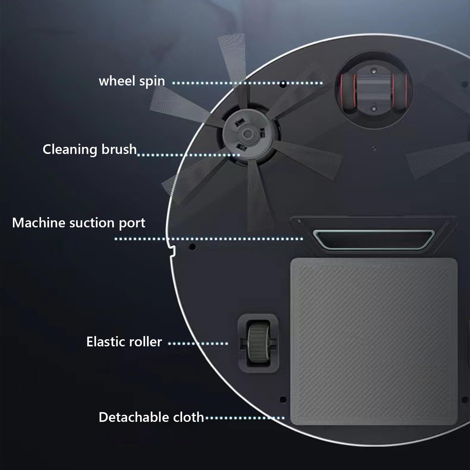 Robot Vacuum and Mop, 3 in 1 Robotic Vacuum Cleaner with Watertank/Dustbin/Brush, Blocked by Hair, Self-Emptying, Reactive Tech Obstacle Avoidance, Ideal for Hard Floor