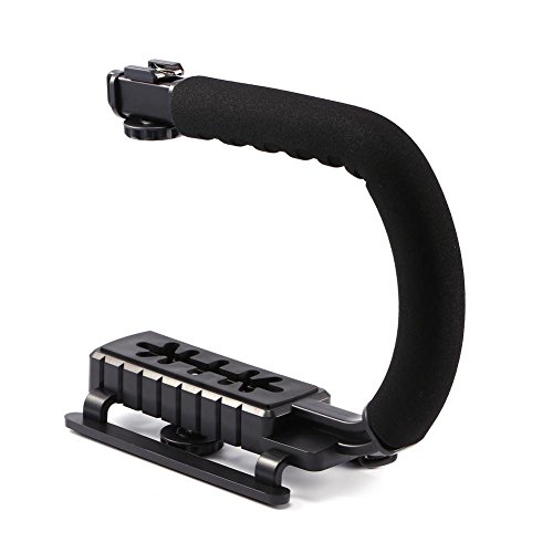 Stabilizers Video Action Stabilizing Handle Grip, C/U Shape Bracket Grip Portable Video Handheld Camera Stabilizer with Removable Hot Shoe