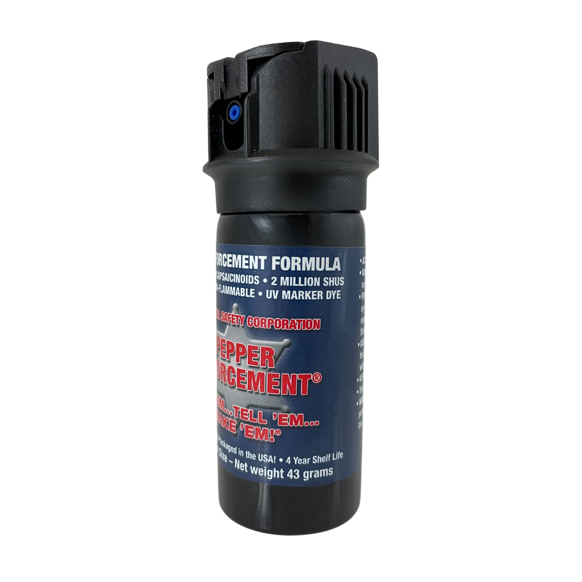 Pepper Enforcement 2 oz. Splatter Stream Pepper Spray with Belt Clip Holster - Maximum Strength 10% OC Police Formula with Marking Dye - Emergency Self Defense Personal Protection