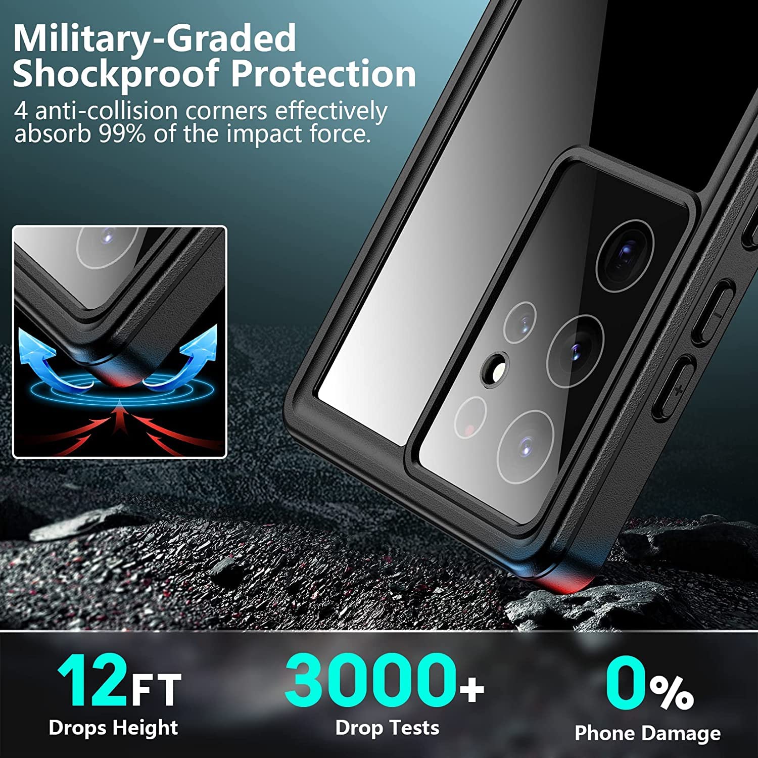 SPIDERCASE Designed for Samsung Galaxy S23 Ultra Case Waterproof,Built-in Screen Protector Full Protection Heavy Duty Shockproof Anti-Scratched Rugged Case for Galaxy S23 Ultra 5G 6.8'' 2023 Green