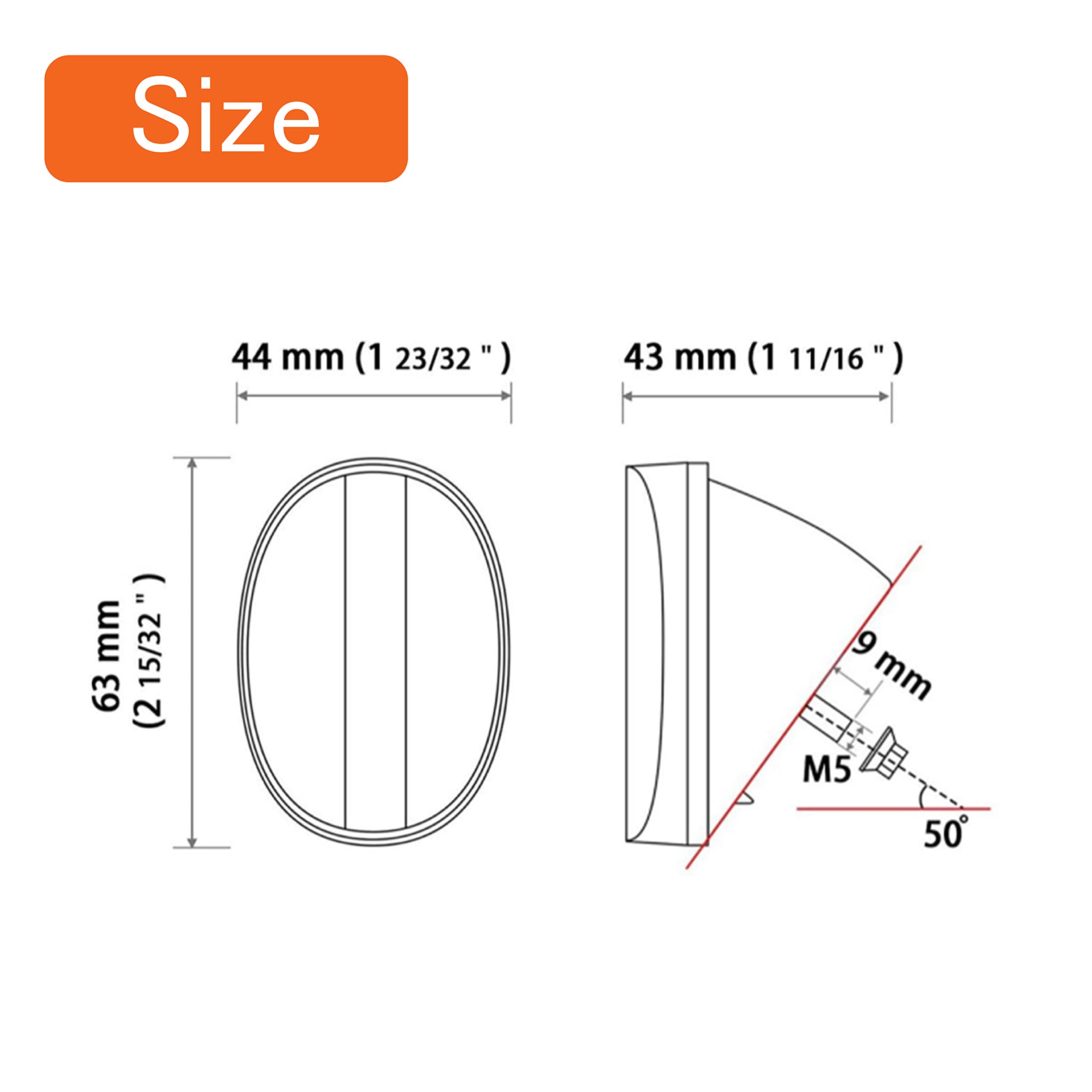WELNENT Bicycle Rear Fender Reflector Oval CPSC/AS/BS/JIS/GB/T/CQC Warning Mudguard of Beach Cruiser Bikes