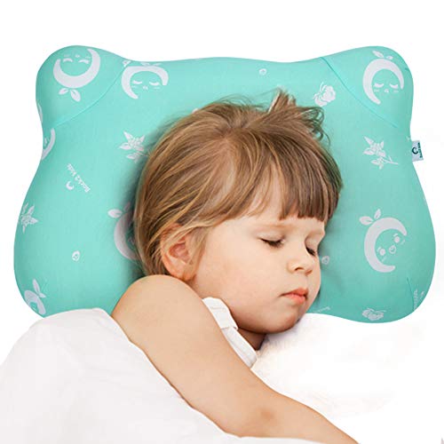 RESTCLOUD Kids Memory Foam Pillow, Memory Foam Toddler Pillow with Pillowcase for Children 14 x 22 Inches