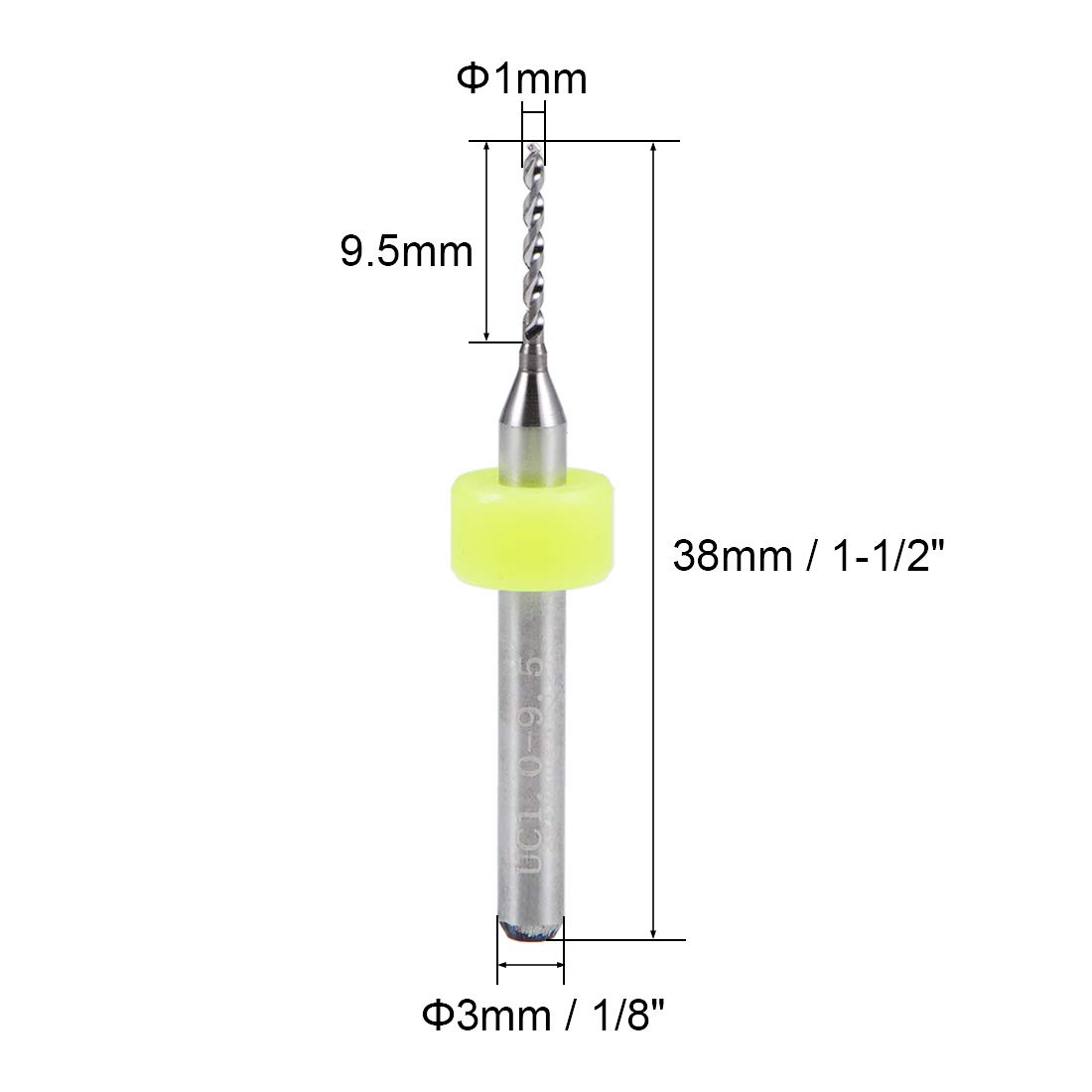 uxcell PCB Drill Bits 1mm Tungsten Carbide Rotary Tool Jewelry CNC Engraving Print Circuit Board Micro Drill Bits 1/8 Inch Shank 10 Pcs