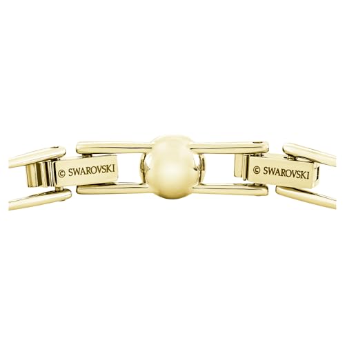 Swarovski Una Angelic Tennis Bracelet, Clear circle-cut Swarovski Crystals with Matching Crystal Pavé on a Gold Tone Finish Setting, Part of the Swarovski Una Angelic Collection