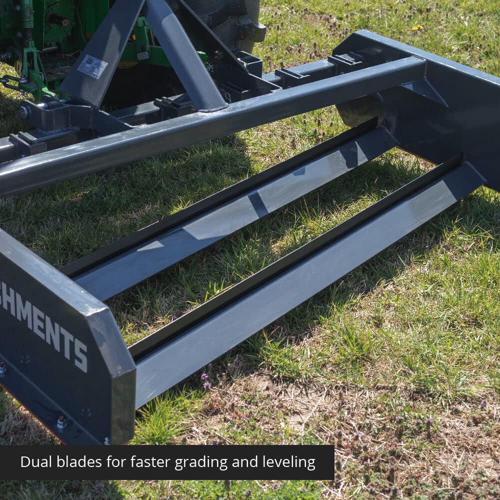 Titan Attachments 7 FT Land Leveler and Grader for 3 Point Tractor Fits Cat 1 and Cat 2