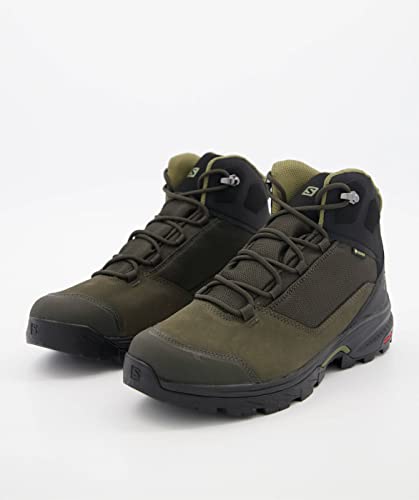 Salomon Outward Gore-TEX Hiking Boots for Men, Peat/Black/Burnt Olive, 7