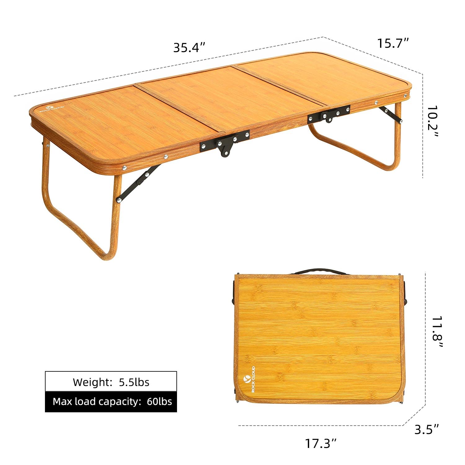 ROCK CLOUD Portable Camping Table Aluminum Folding Camp Table Lightweight in a Bag for Outdoor Camping Hiking Backpacking