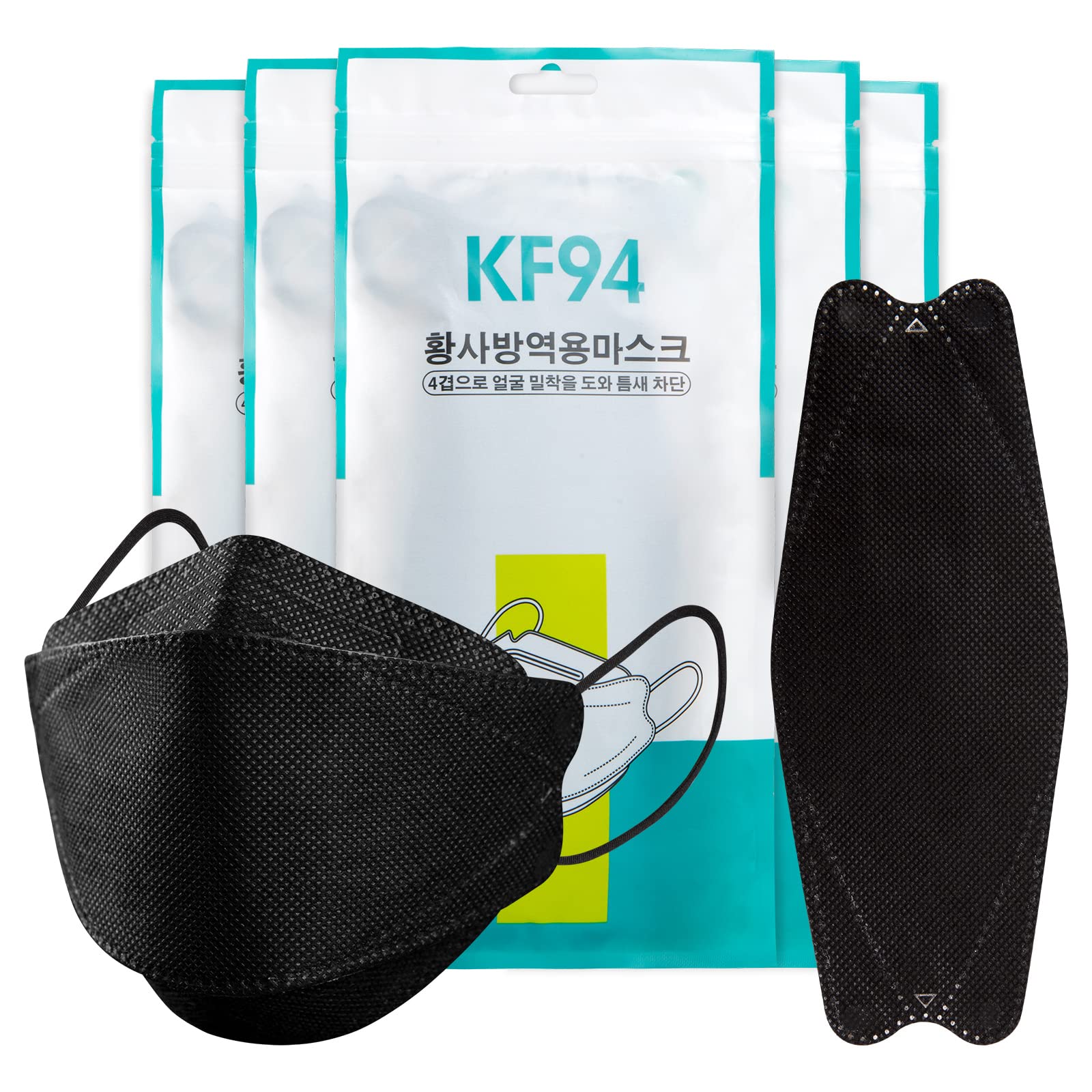 Tohacom 50/100 Pack KF94 Face_Covers, Color Màsk,Black Màsk,4-Layer Màsk outdoor Daily Use