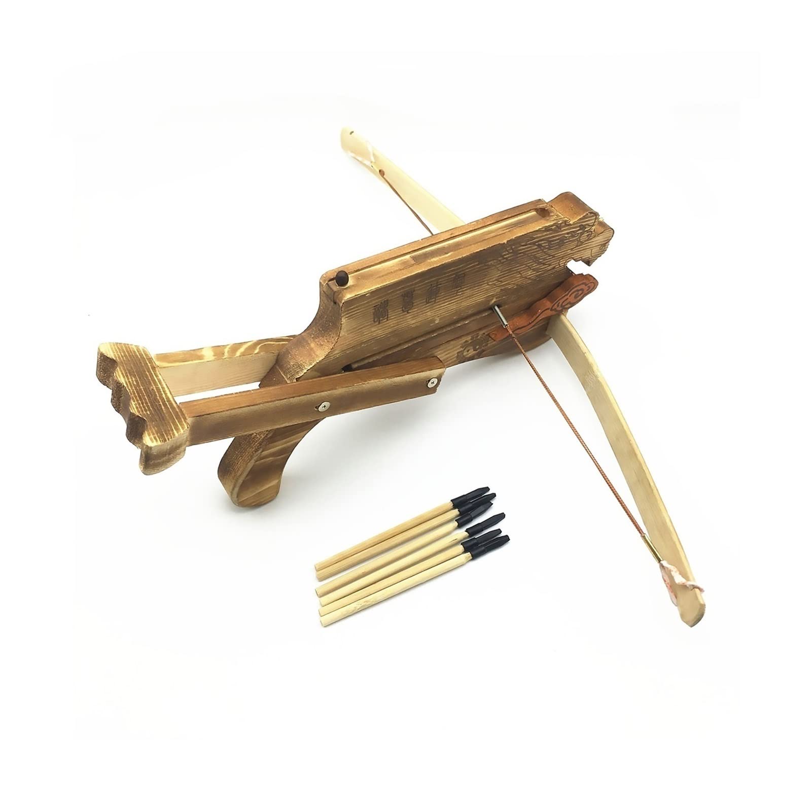 WEGONAUP Wooden Crossbow Shooting Toy Outdoor Shooting Multiple Arrow Repeating Soft Rubber Non - Lethal Arrow