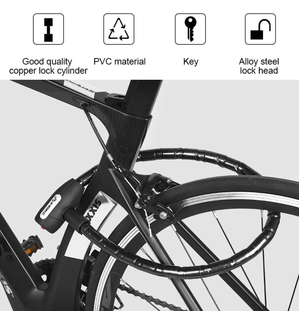 ZMYDZ Bicycle Lock Bicycle Lock Anti-Theft Cable Lock 0.m Waterproof Cycling Motorcycle Cycle Bike Security Lock with Illuminated Key Bike Lock