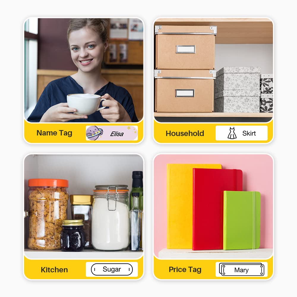 Phomemo Label Maker Machine, D30 Upgrade Version Q32 Bluetooth Label Maker, Handle Thermal Label Printer for Barcode, Mailing, Office, Home, Organizing, Compatible with iOS & Android, White