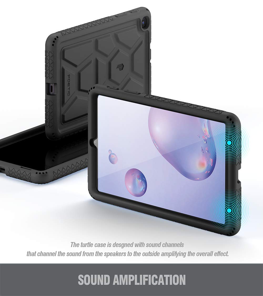 Poetic TurtleSkin Series Designed for Samsung Galaxy Tab A 8.4 2020 Tablet Case, Model SM-T307, Heavy Duty Shockproof Kids Friendly Silicone Case Cover, Black