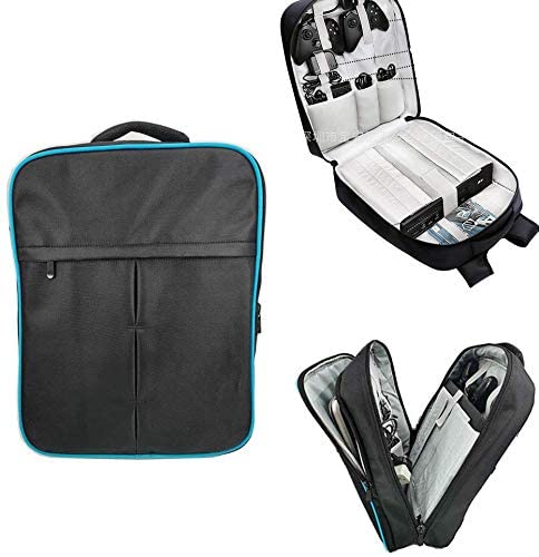 Waterproof Game backpack Travel Carrying Case Storage Bag for Ps4 Pro System and Accessories Fits PS4 Xbox Model Black
