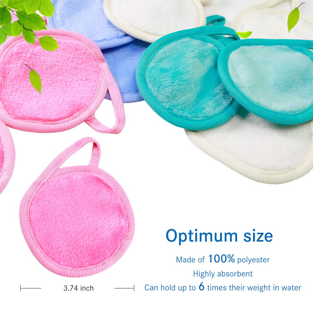 Nugilla Reusable Makeup Remover Pads, 16 Packs Microfiber Towel Clean Skin Face Towels, Makeup Remover Cloth, Fast Drying Washcloth Absorbent Cloth Face Wash Cloth Face Cleansing Cloth