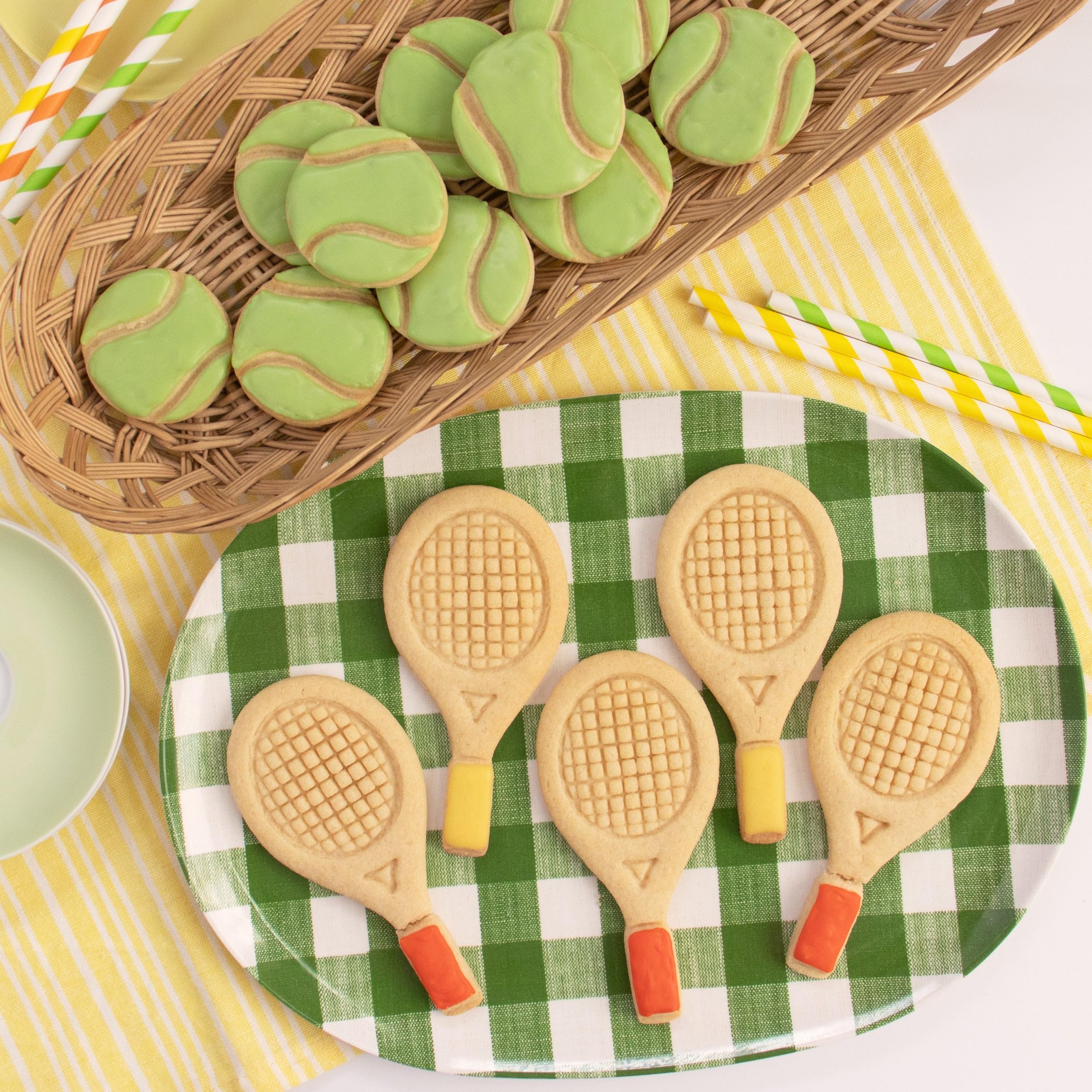 Tennis Racket and Ball cookie cutters, 2 pieces - Bakerlogy