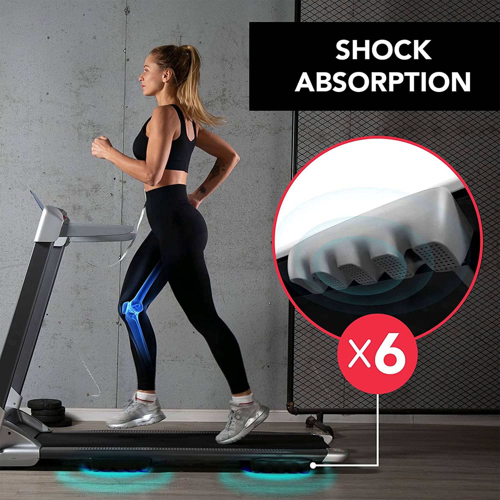 OVICX Folding Portable Treadmill Electric Foldable Treadmills with Bluetooth Installation-Free Running Treadmill for Home Office Use