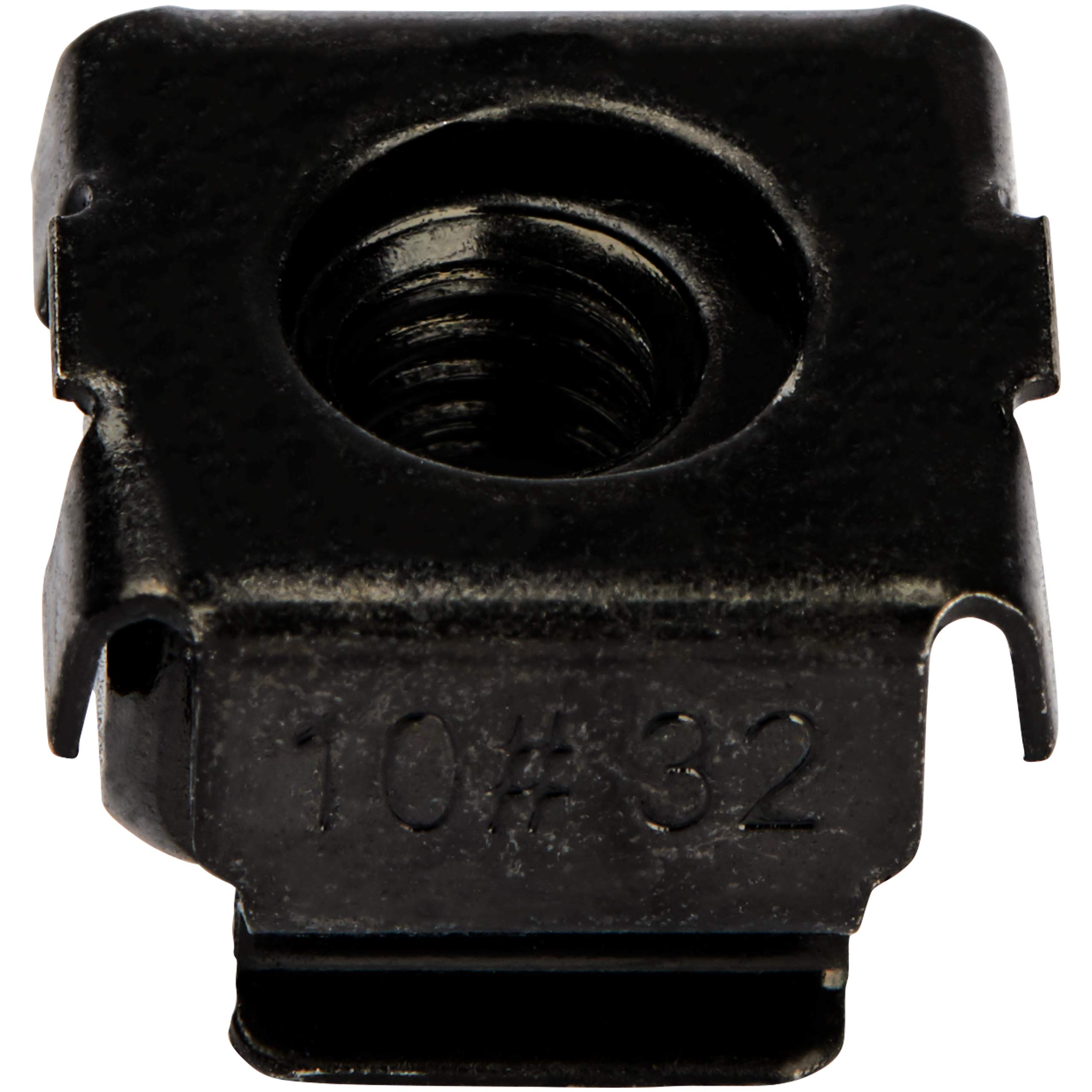 StarTech.com 10-32 Cage Nuts - 50 Pack - Rack Mount Clip Nuts - for Square Hole Server Rack - Black (CABCAGENUTS1032)