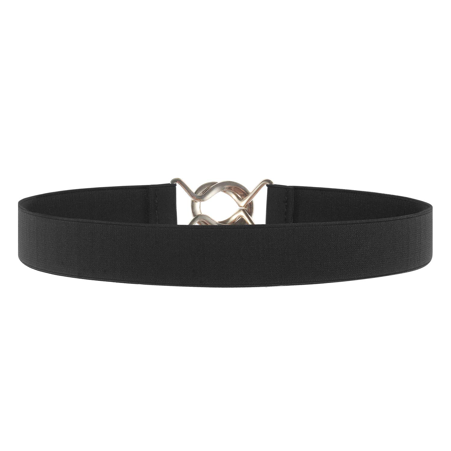 Syuer Women Stretchy Skinny Waist Belt Simple Style Elastic Belt for Jeans Dresses (L-XL (30β-36β), Black)