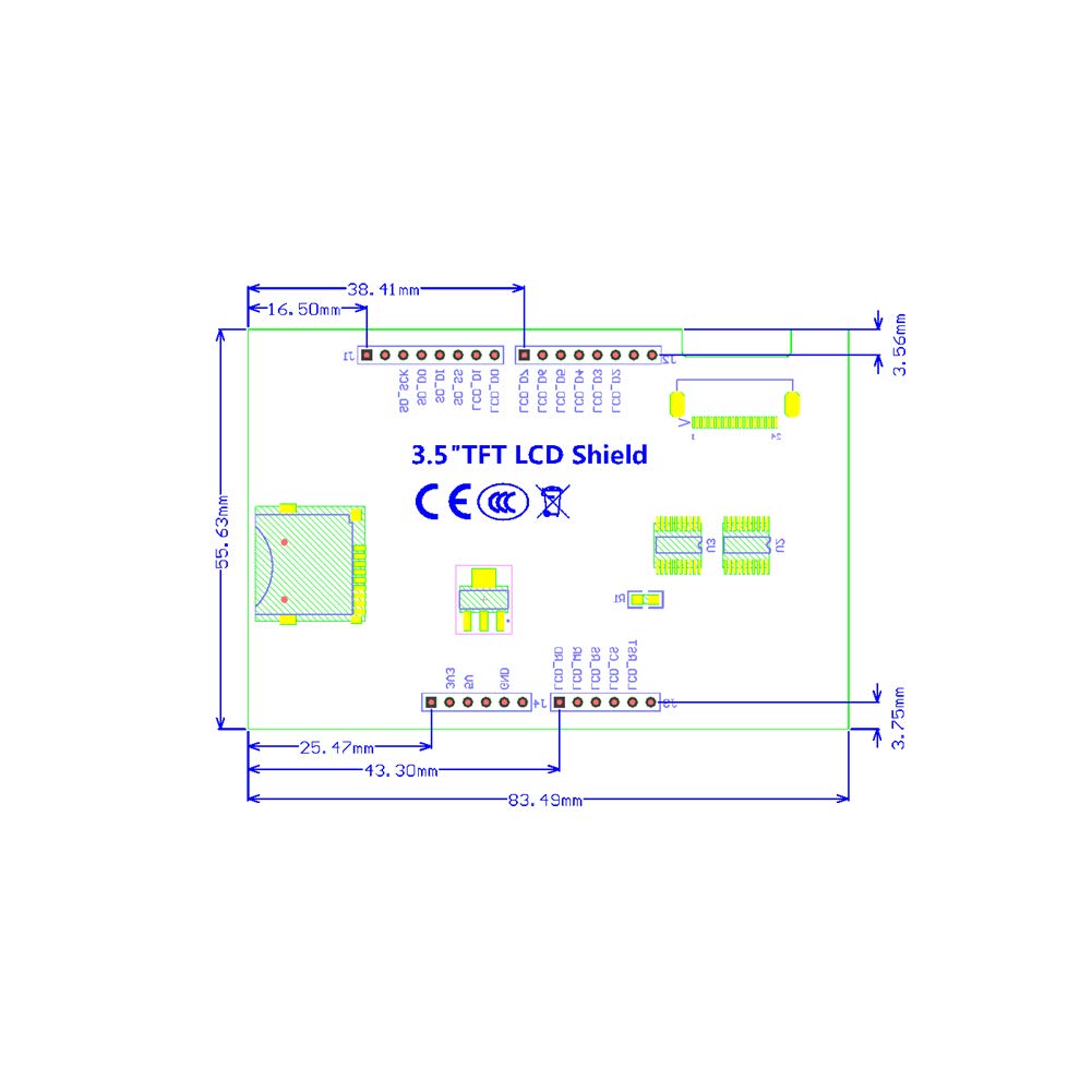 Treedix 3.5 inch TFT LCD Display 320 x 480 Color Screen Module Compatible with Arduino UNO R3 Mega2560