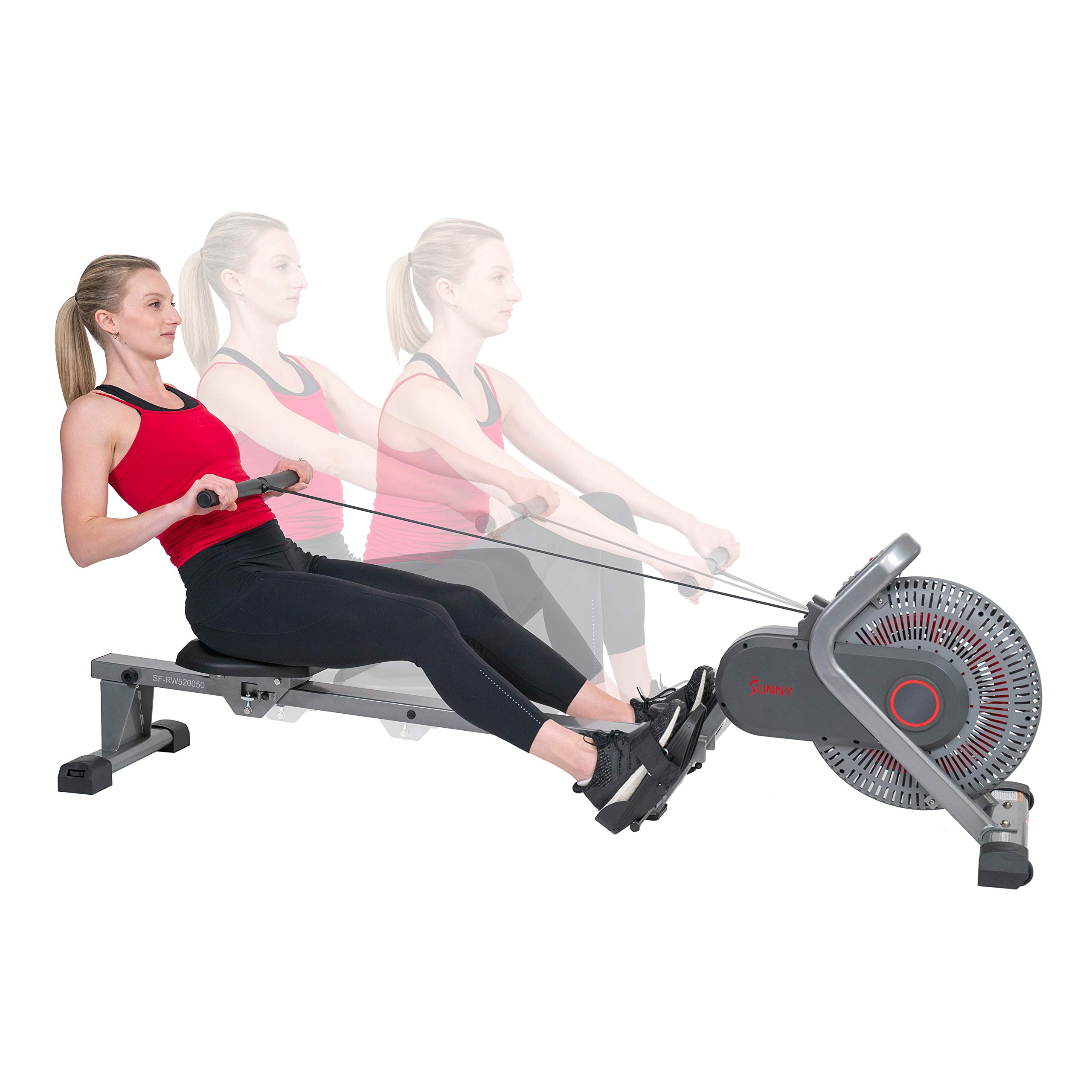 Sunny Health & Fitness Air Fan Rowing Machine Ergometer - SF-RW520050