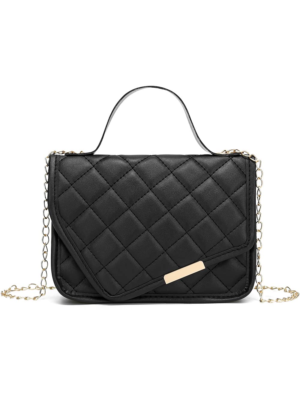 YIKOEE Quilted Mini Purse Small Clutch Bag for Women with Chain