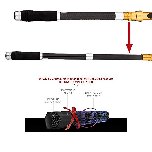 Telescopic Fishing Rod Reel Combo Saltwater Freshwater Surfing Spinning Pole Carbon Fiber 9ft