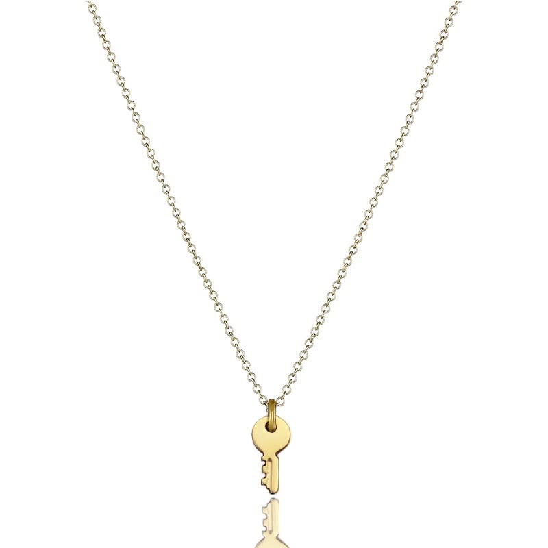 QXFQJT Friendship Key Pendant Chain Necklace with Message Card Gift Card (Key)
