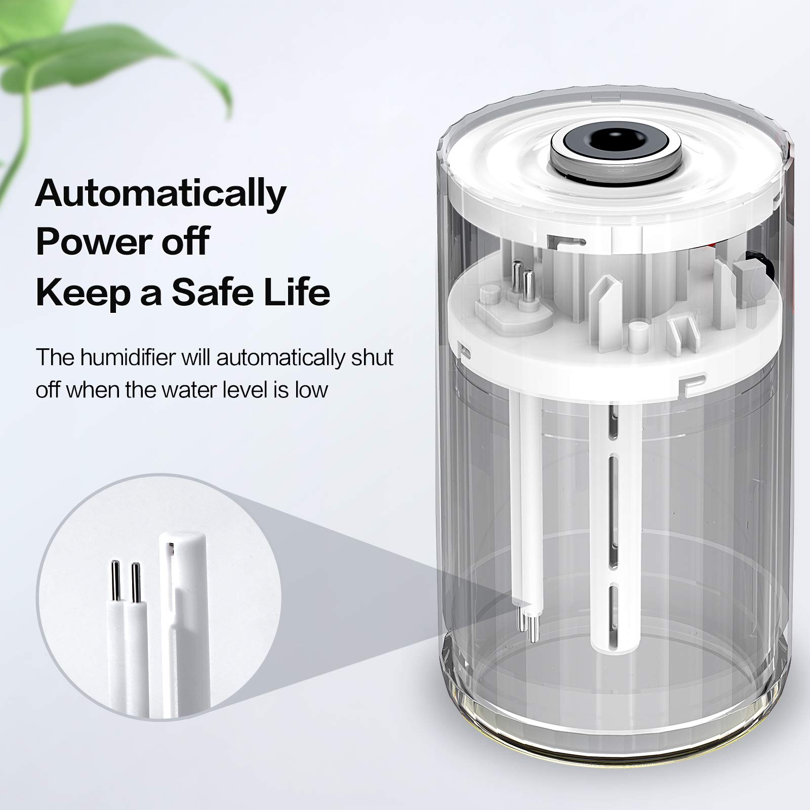SmartDevil Mini Humidifier, Small Desk Humidifier, USB Personal Humidifiers with 2 Mist Modes, Whisper Quiet, Shut-Off for Bedroom, Plants, Baby Room, Office and Car (Black)