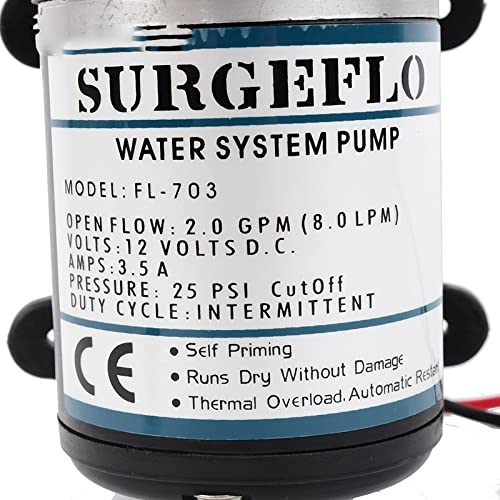 XuuSHA Hand Bilge Pump FL-703 Mini DC 12V High Pressure Boat Bilge Pump Bilge Pump Automatic