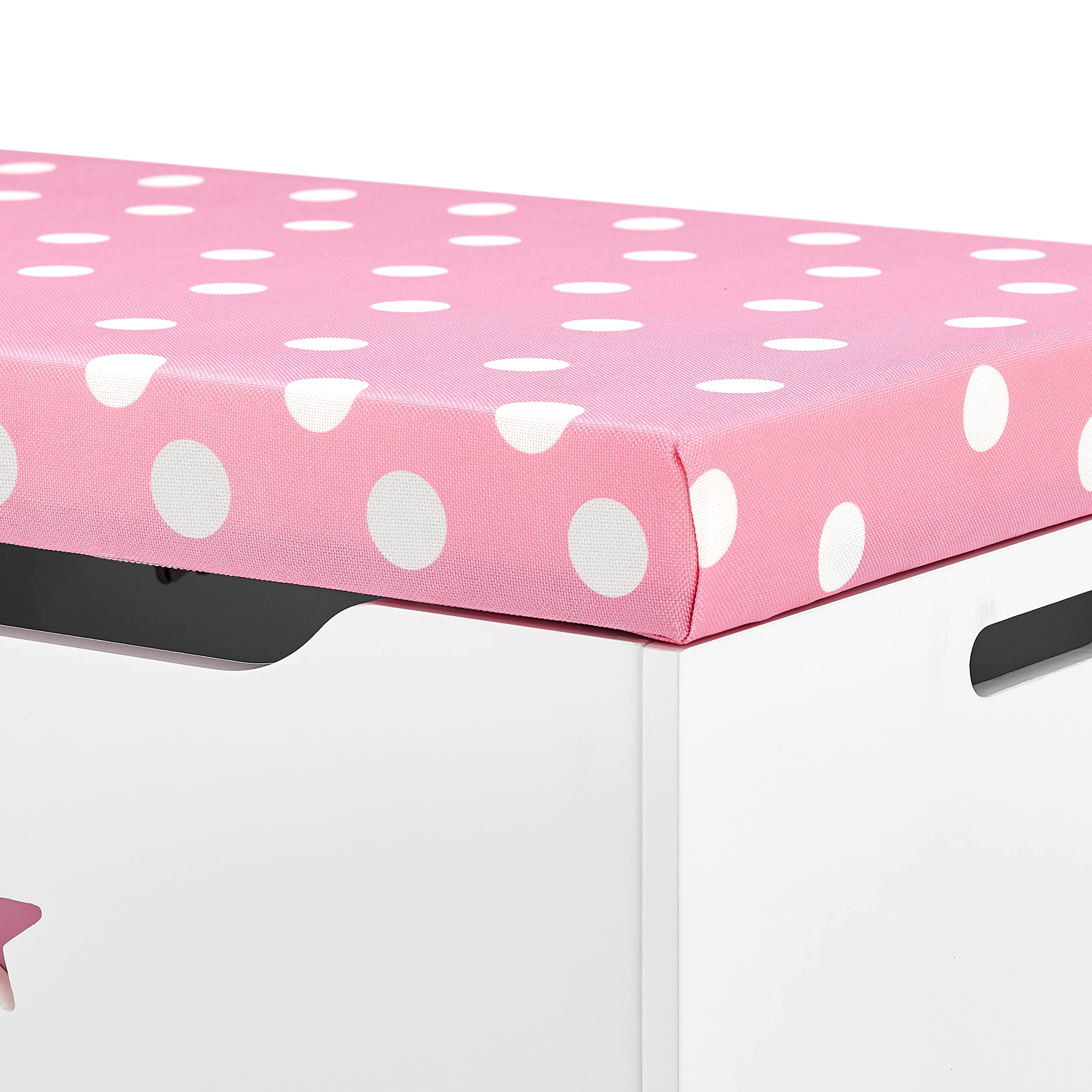 Sturdis Kids Toy Box β Pink & White with Cushion Storage Bench Seat, Toy Storage Chest And Cubby Space For Shoes And Books Organizers