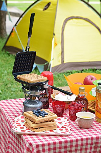 Yoshikawa SJ2275 Waffle Maker, Single, Fluorine Treatment, For Gas Stoves, Black, 13.6 x 5.6 x 1.3 inches (34.5 x 14.3 x 3.2 cm)