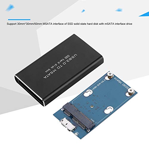Redxiao SSD Enclosure, 3030/50mm 6Gbps Fast Transmission Rate Aluminum Alloy Strong Portable Durable Solid State Disk Box