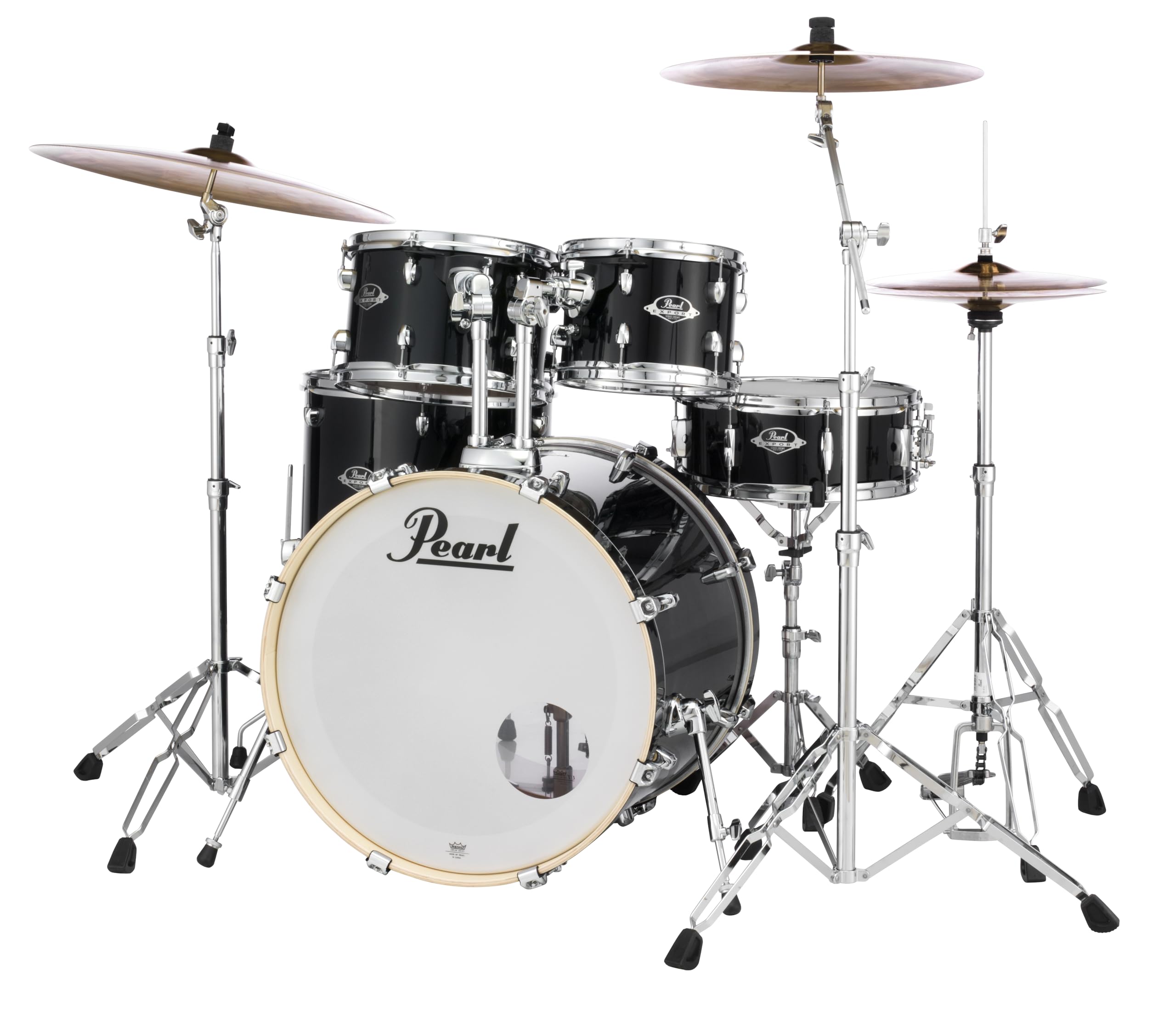 Pearl EXX725S/C 5-Piece Export New Fusion Drum Set with Hardware - Jet Black