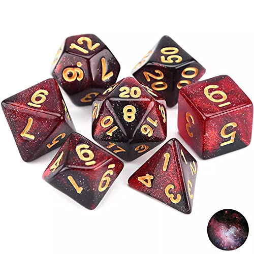 WEITELAI Dice Set D&D, Dungeons & Dragons D&D Dice Set, 7 Pack Polyhedral Dice Set, for Ttrpg MTG Table Role Playing Games