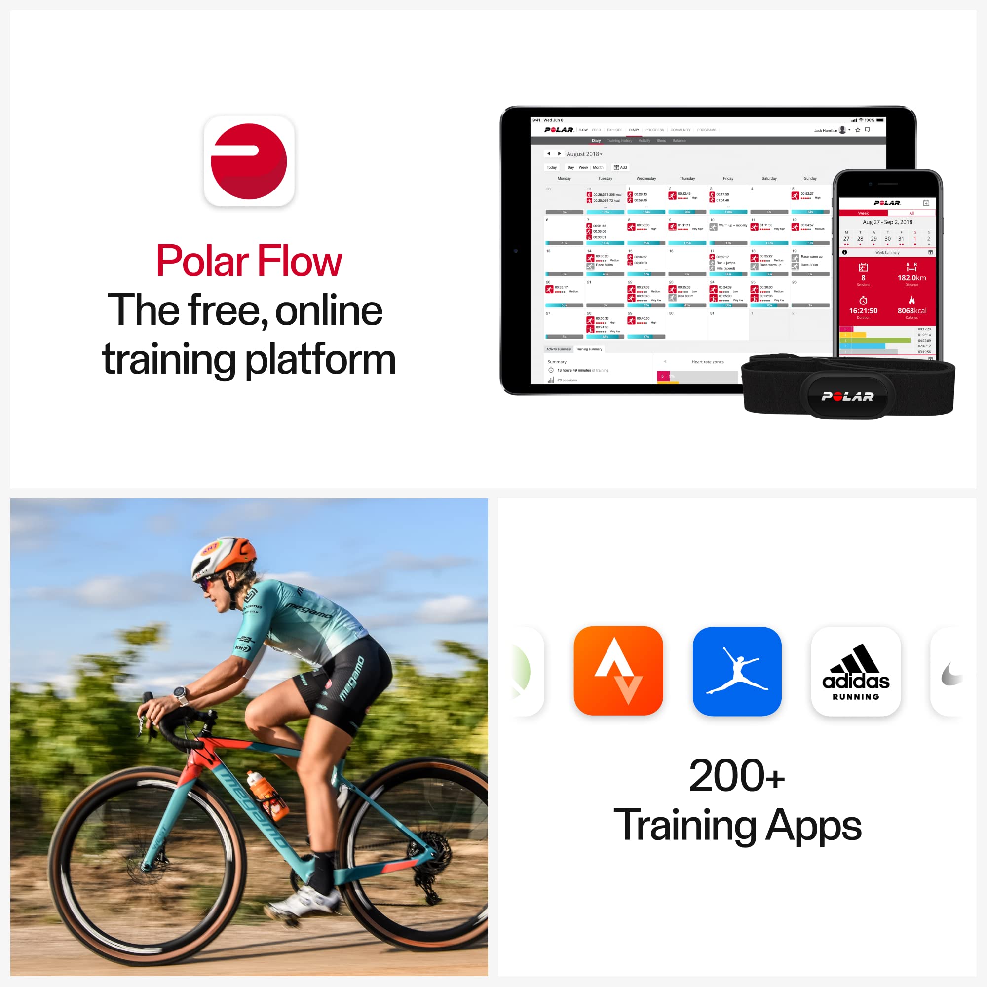 Polar H10 Heart Rate Monitor Chest Strap - ANT + Bluetooth, Waterproof HR Sensor for Men and Women (NEW),Black