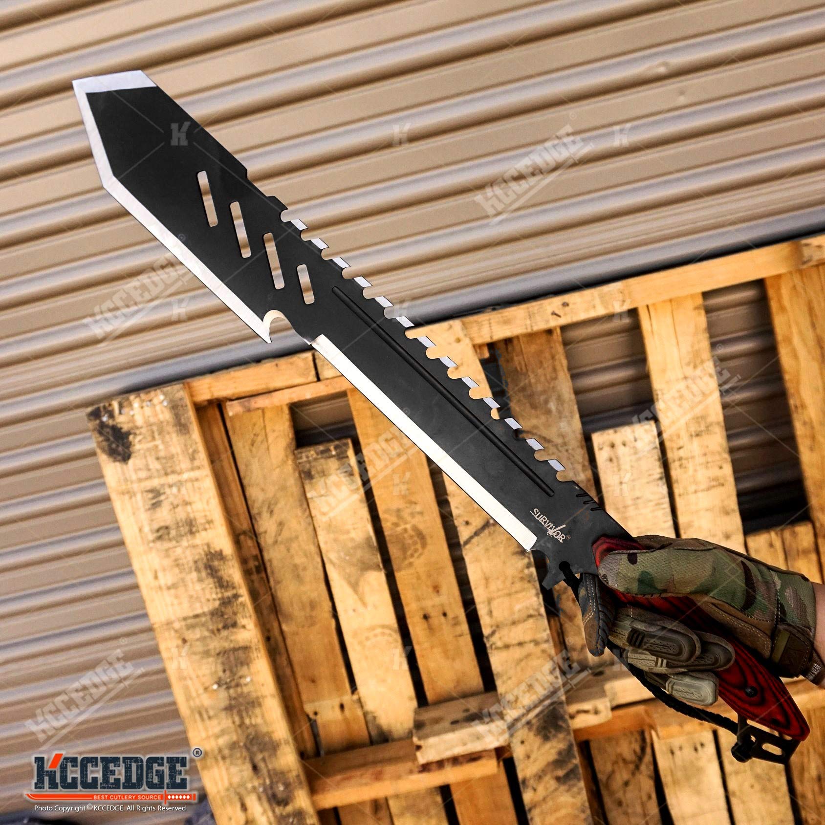 Tactical Knife Survival Knife Hunting Knife 25.5" or 20" Fixed Blade Knife Razor Sharp Edge Camping Accessories Camping Gear Survival Kit Survival Gear Tactical Gear 51107 (25.5" Model)