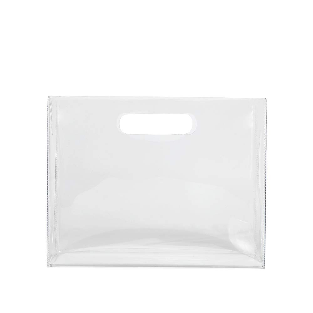 Tiwougel 12.6" Women Tote Bag,Transparent &Waterproof Plastic PVC Purse Handbag Clear-Medium