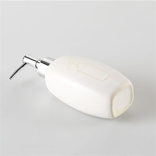 Soap Dispenser Creative Embossed Soap Dispenser for Bathroom Kitchen Farmhouse Ceramic Soap Pump White Soap Bottle for Lotion Massage Essential Oil Soap Pump Bottles