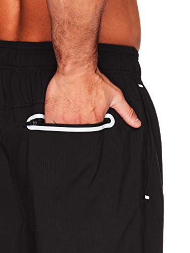 Reebok Men's Lightweight Workout Gym & Running Shorts w/Elastic Drawstring Waistband & Pockets - Paceline Black, Small