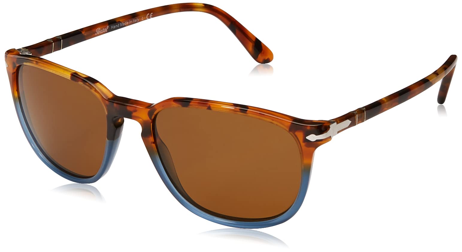 Persol PO3019S Square Sunglasses, Blue/Light Blue, 52 mm